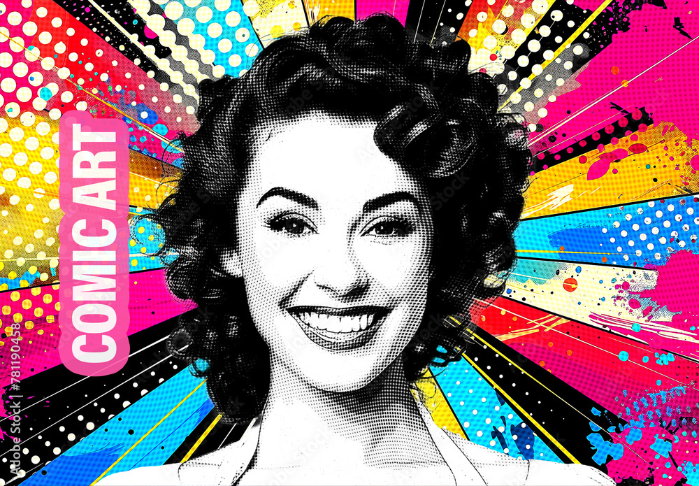 Comic Art Effect with Ai Backgrounds Stock Template | Adobe Stock