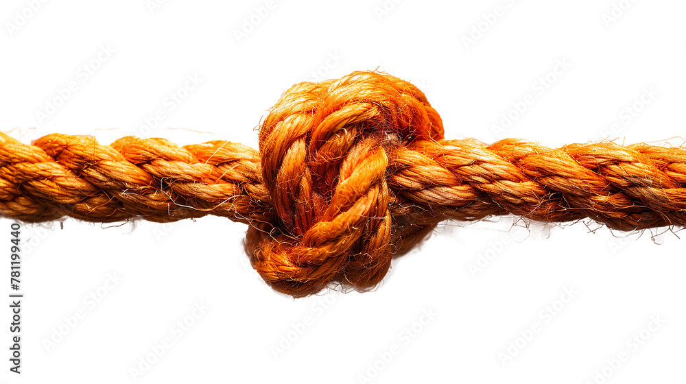 Fotografia do Stock: Orange rope with knot PNG. Orange thick string ...