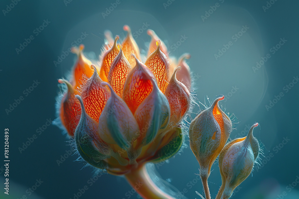 An image showing the minute explosion of color as a seed pod bursts ...