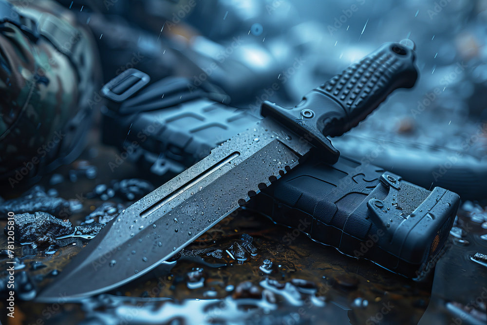 Tactical Combat Knife: A detailed 3D model of a tactical combat knife ...