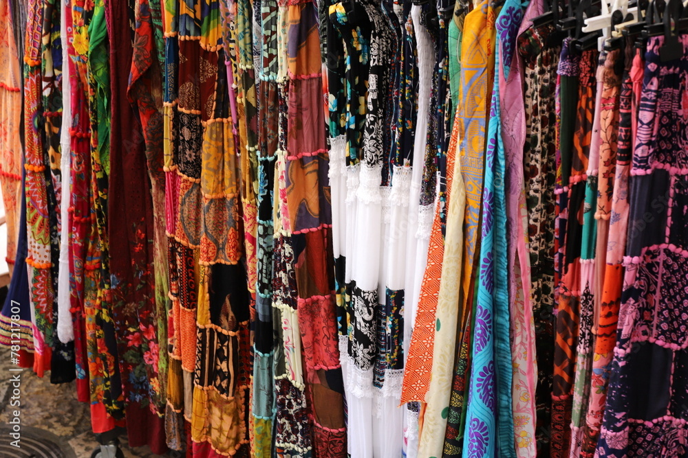 Tel Aviv Israel 04/05/2024. Various goods and clothes are displayed on ...