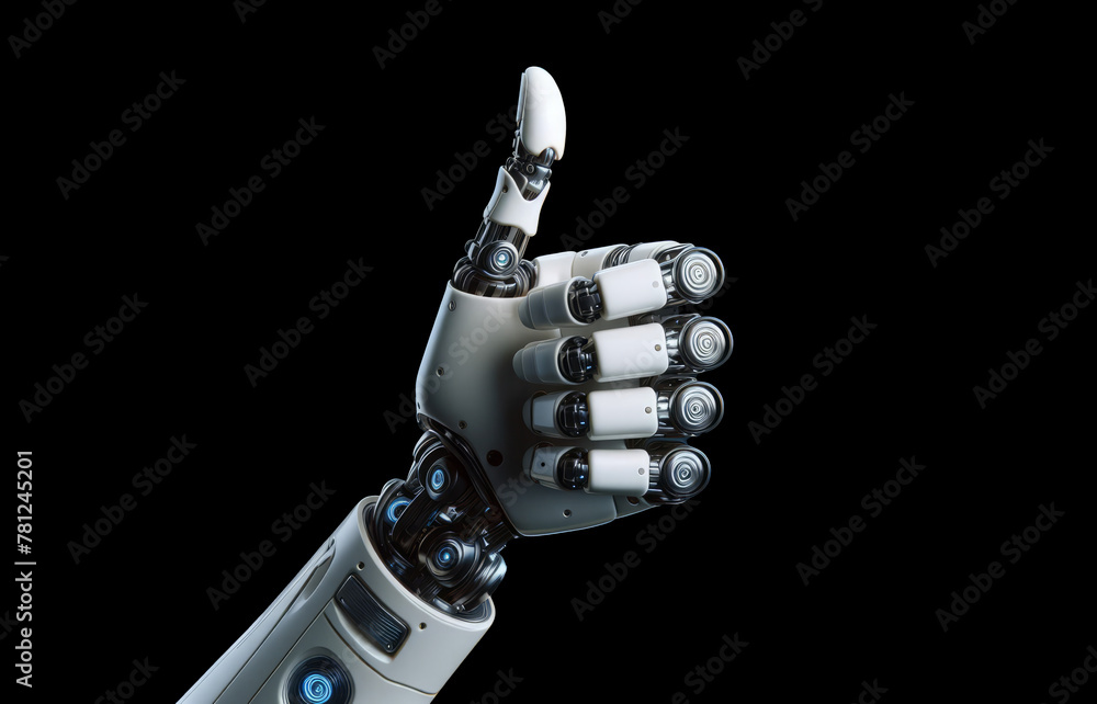 Robot thumb up left hand. Robot hand thumbs up. Robotic hand thumbs up ...