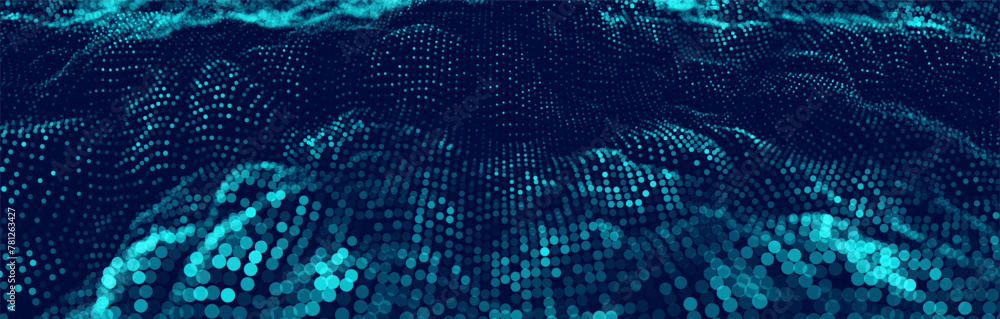 Colorful Blue Sound Wave Ripple Digital Equalizer Design. Big Data ...