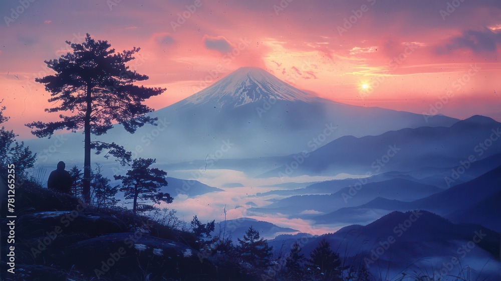 Serene beauty of Japan's Mount Fuji, with its perfect cone shape ...