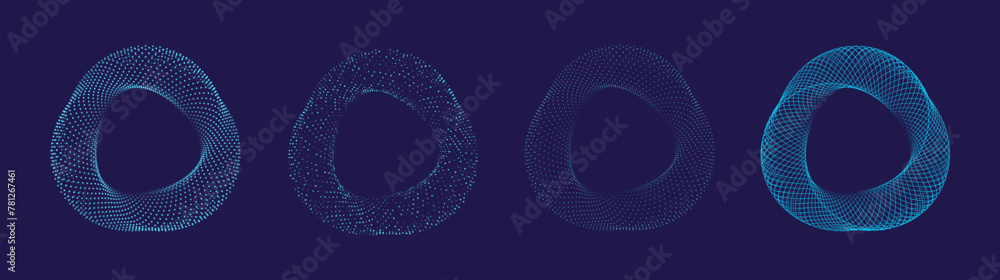 Abstract Blue Mobius Strip. Dynamic Round Shape. Abstract Modern ...