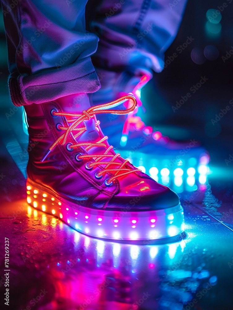 Bright LED lightup sneakers, infusing fun into every stride with their ...