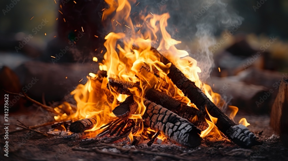 Foto de Engulfing flames capturing the raw power of fire, perfect for ...