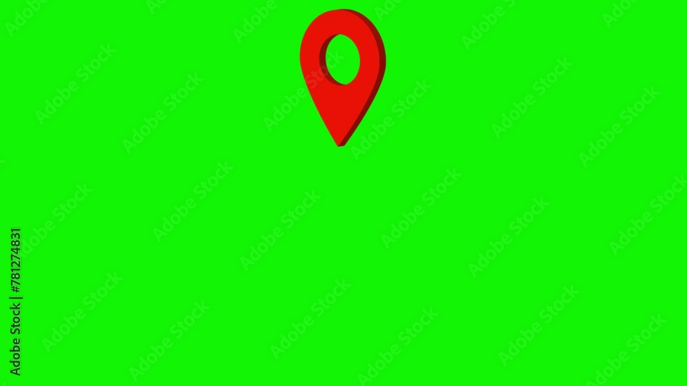 Red 3d animated location marker, pin, vector icon. Map marker. Travel ...