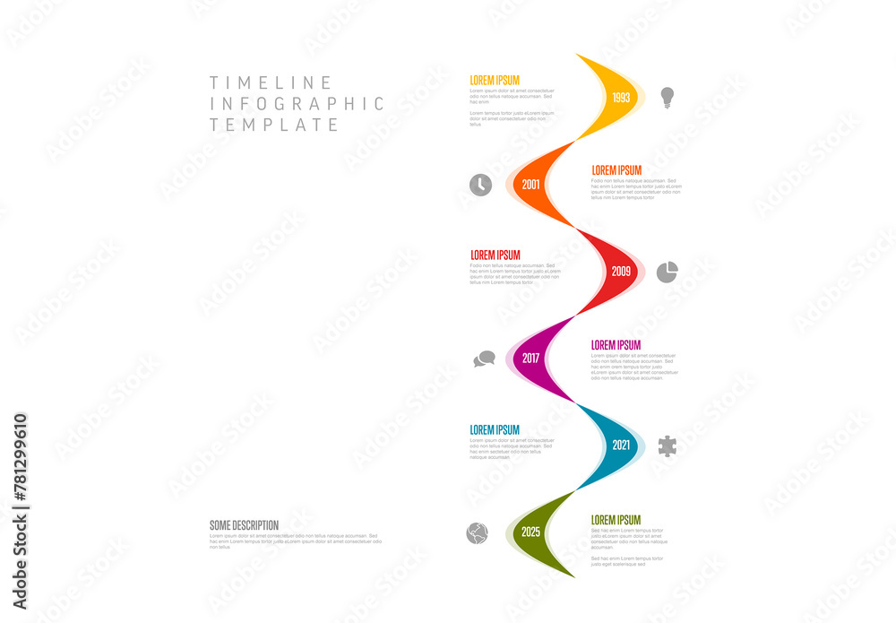 Color line multipurpose thread vertical timeline infographic template ...