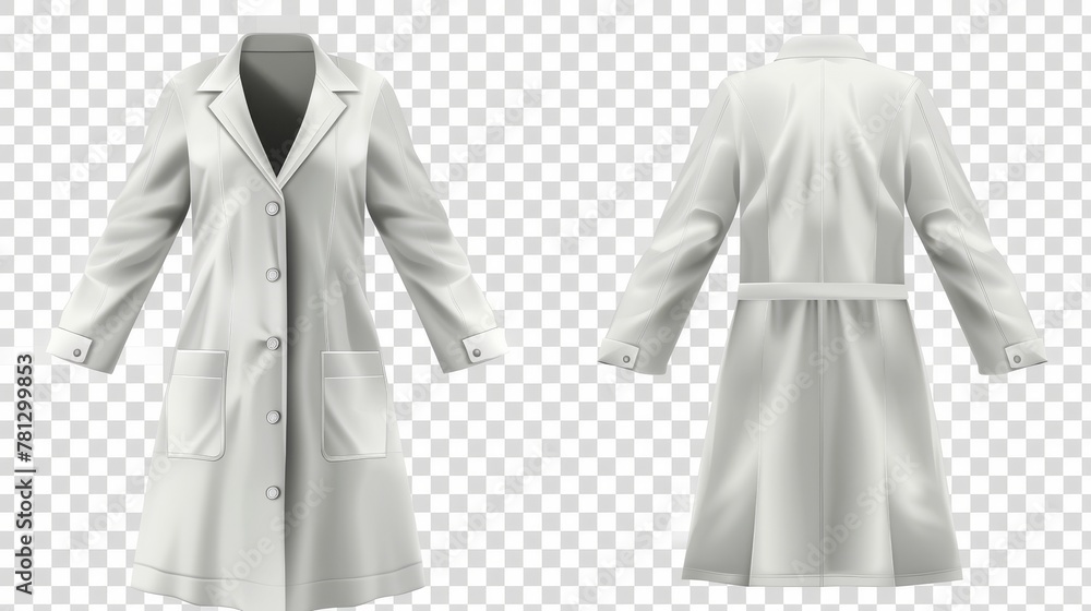 Mock up modern realistic mockup of medical uniform on transparent ...