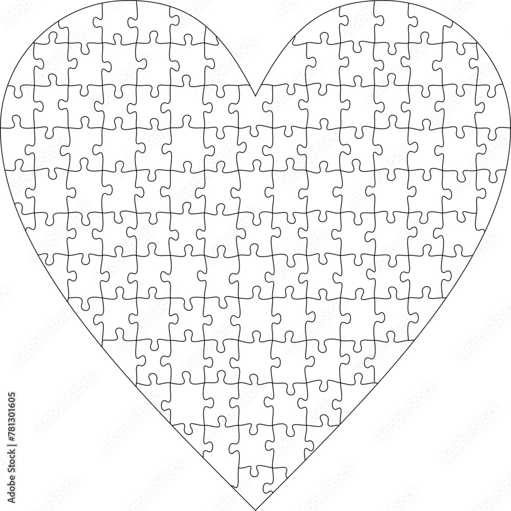 Heart Puzzle files for laser cutting, file for plotter cutting, xtool ...