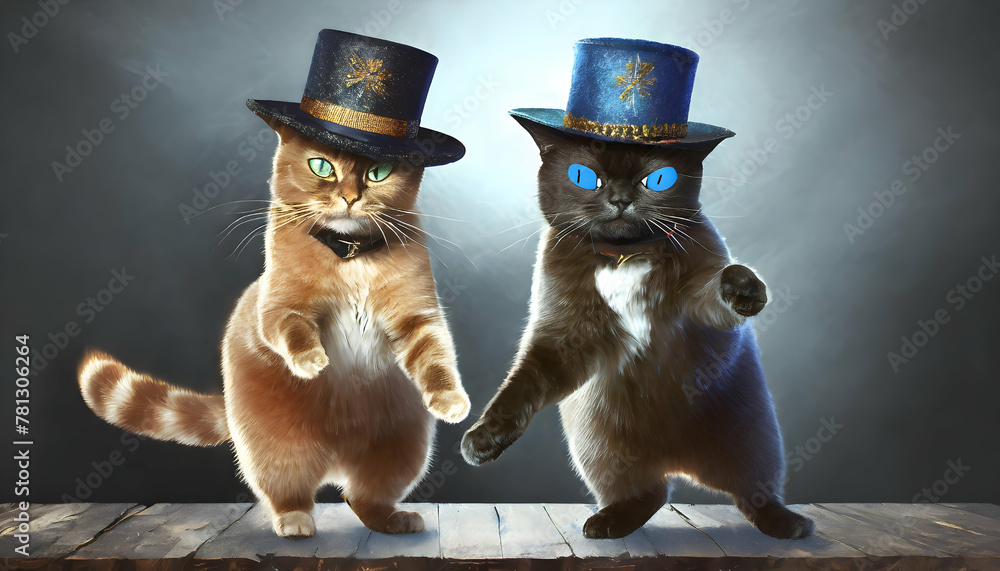 Cat, cats, dancing, animal, dancing cat, Happy, cartoon, kitten, black ...