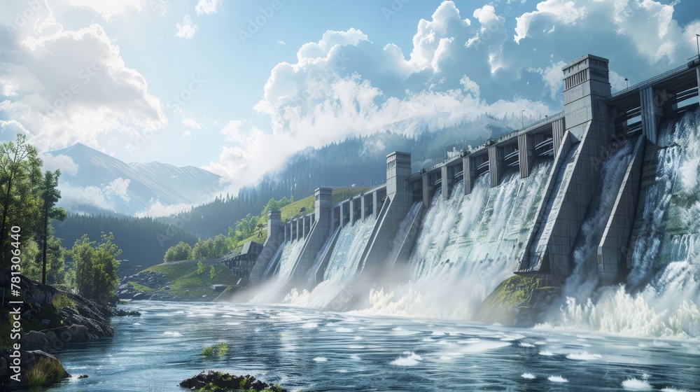 Discover the power of water through hydroelectric dams, illustrating ...