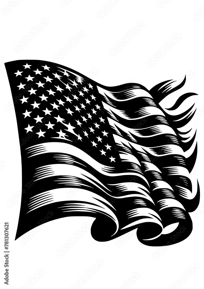 Vetor de USA Flag SVG, American flag, America, USA Flag Silhouette, USA ...