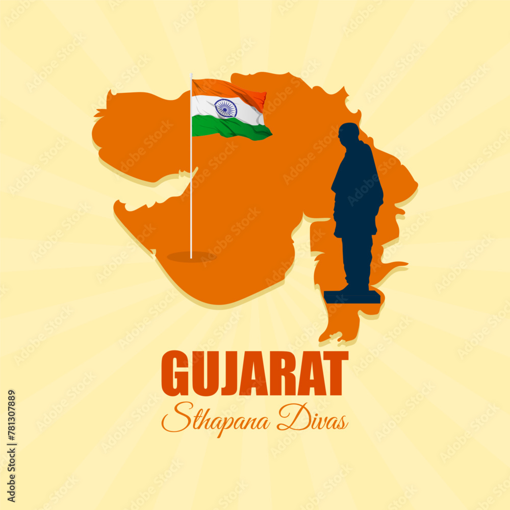 Vector illustration of Happy Gujarat Day social media feed template ...