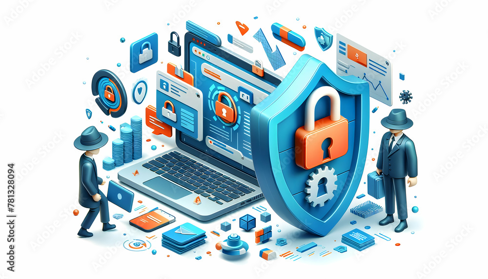 Intrusion Vector Icon: Preventing Unauthorized Access in Cyber Security - 3D Icon with Isolated ...