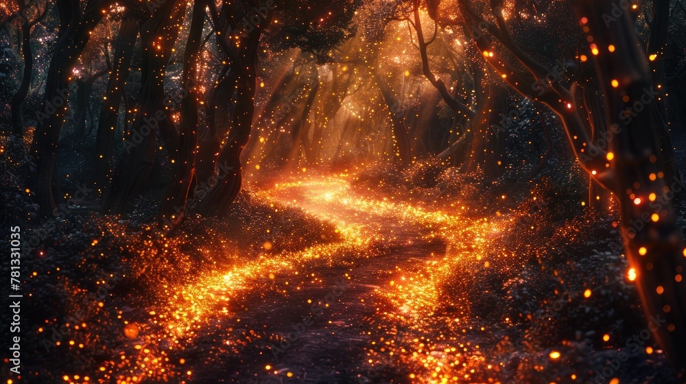 Ember s Embrace A Mesmerizing Pathway Illuminated by Flickering Embers ...