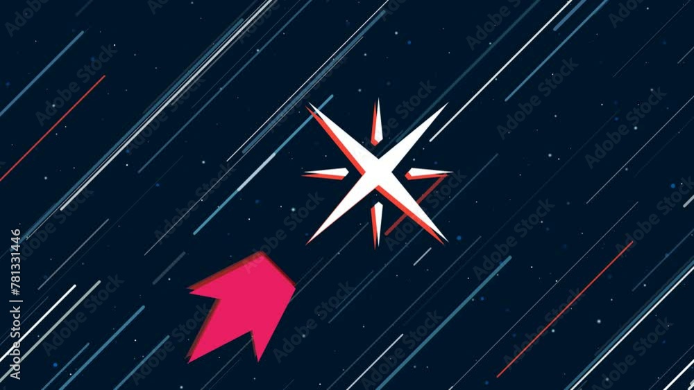 Star symbol flies through the universe on a jet propulsion. The symbol ...