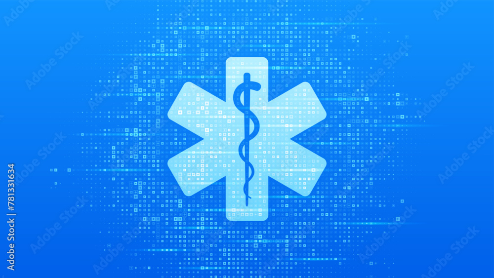 Vecteur Stock Emergency medical services icon on blue medical ...
