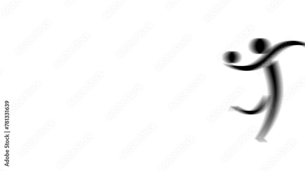 Animation set, handball symbol. Animations: transparency, zooms ...