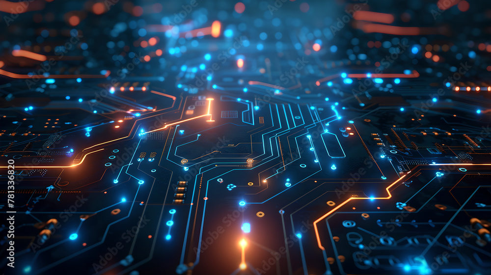 A techy background shows a cyber network grid of global data ...