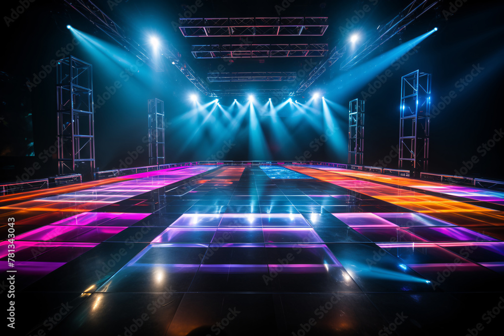Modern dance stage light background with spotlight illuminated for ...