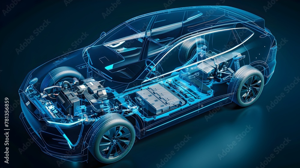 A detailed blueprint-style transparent image showcasing the complex ...