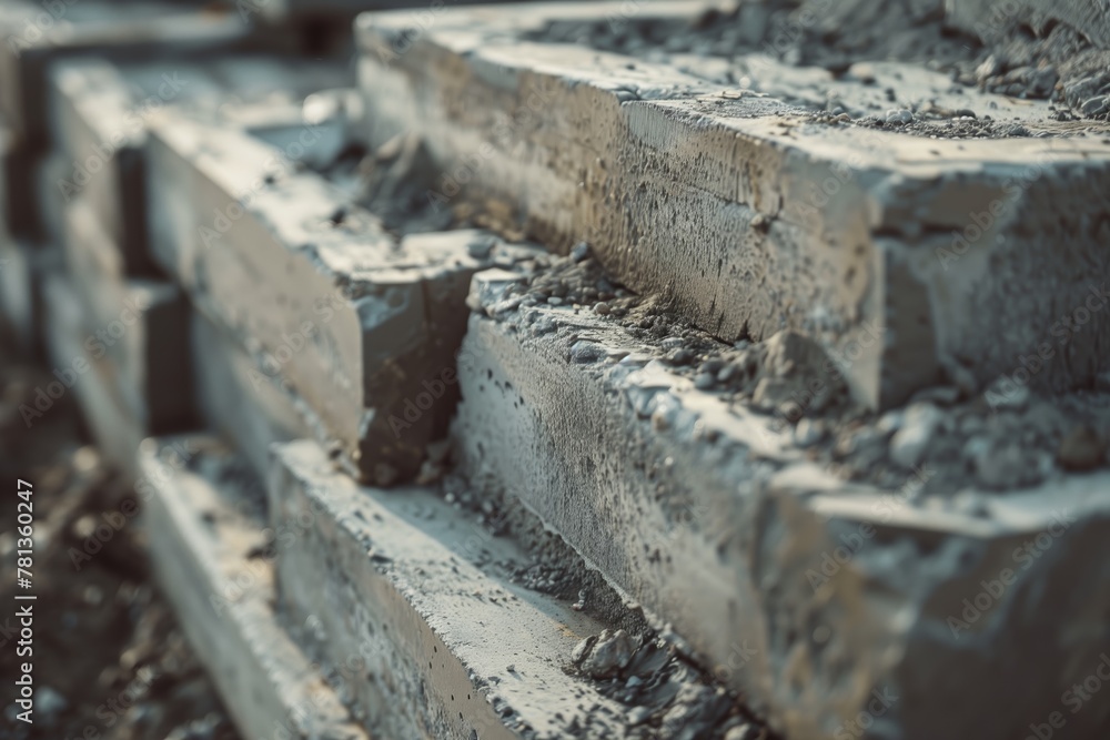 Image of stacked precast concrete slabs ready for use in construction ...