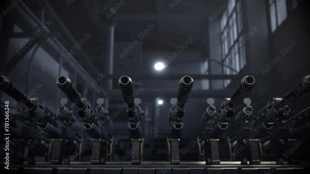 Vidéo Stock World military machine gun Machine Gun production line ...