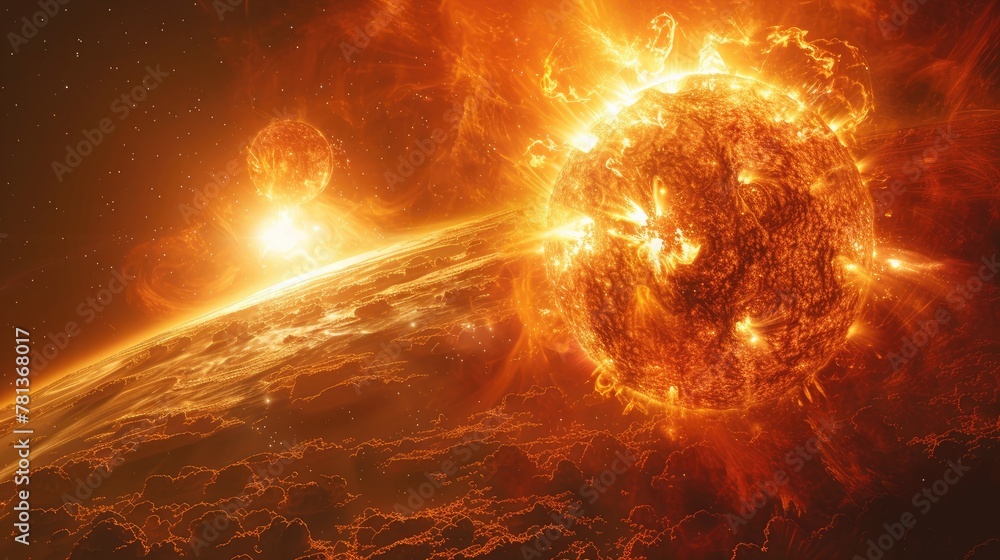 A binary star system, two suns locked in an eternal dance around their ...