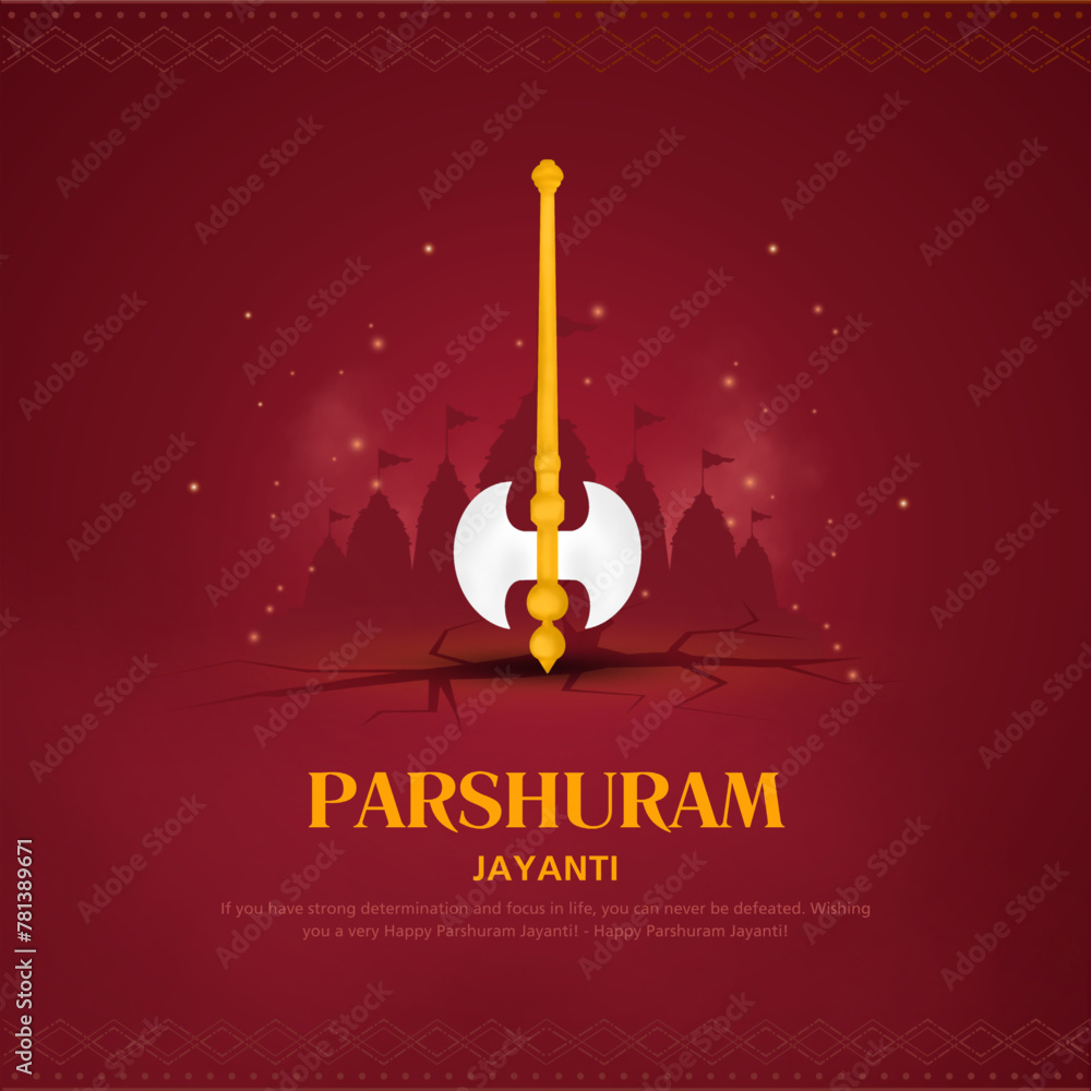 Celebration of Lord Parshura weapon farsa (axe) with Text Parshuram ...