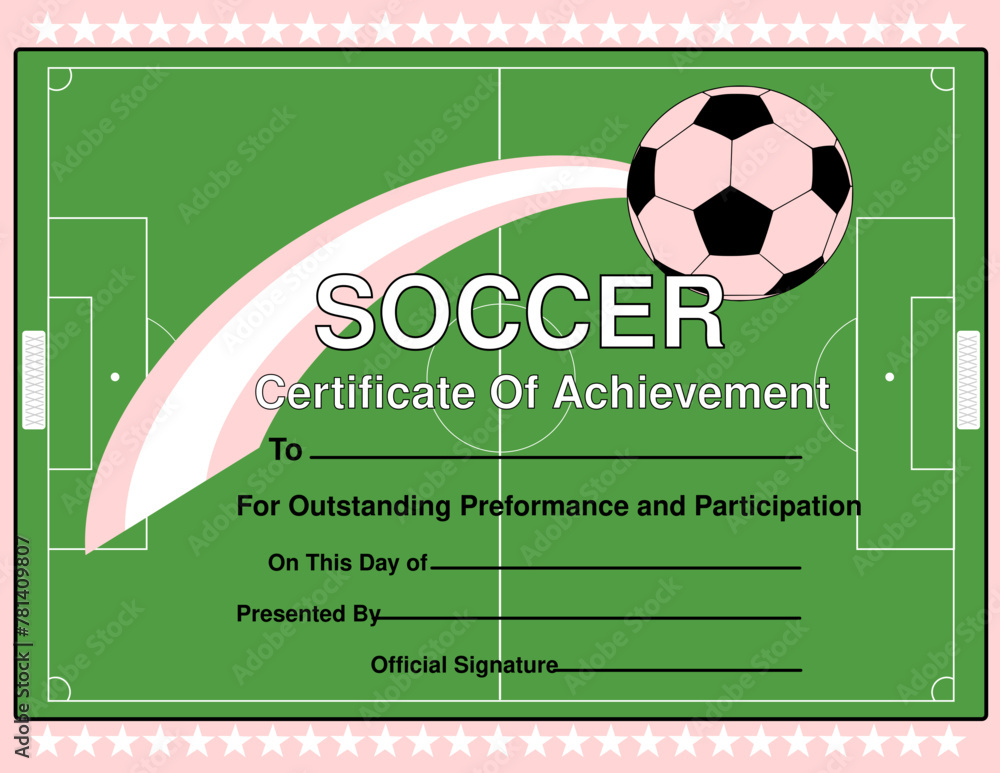 Certificate of achievement in girls soccer. Soccer, Football player ...