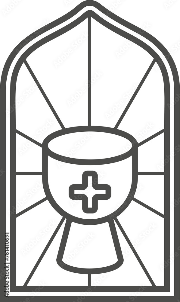 Church stained window with religious Easter symbol. Christian mosaic ...