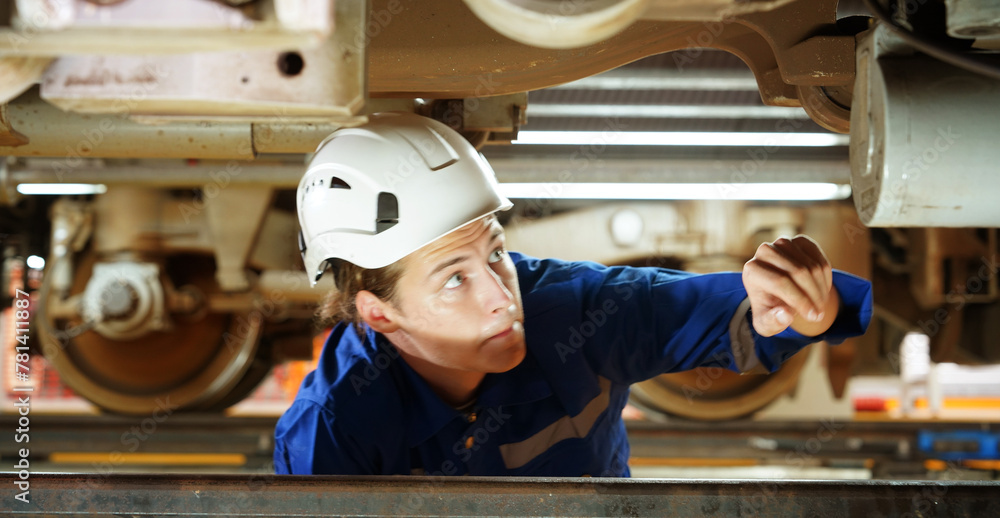 Electric Train Maintenance Training Center, male engineer employees ...