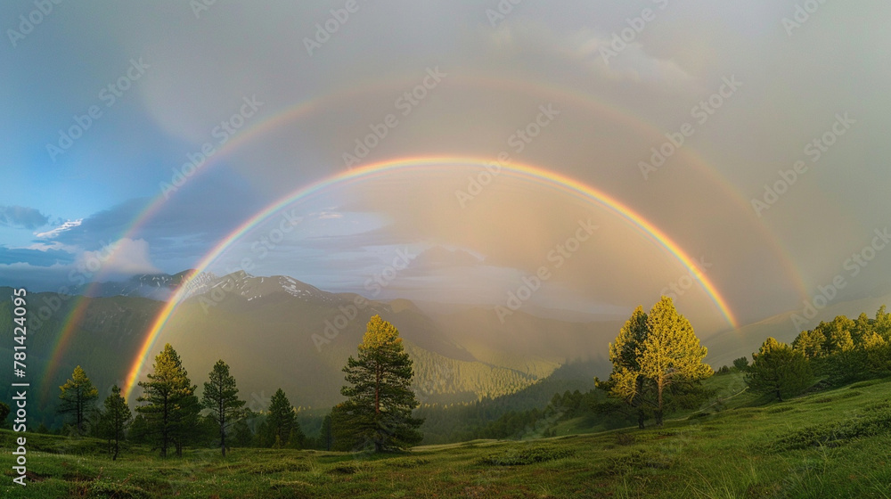 Double Rainbow: A rare double rainbow stretching across the sky ...