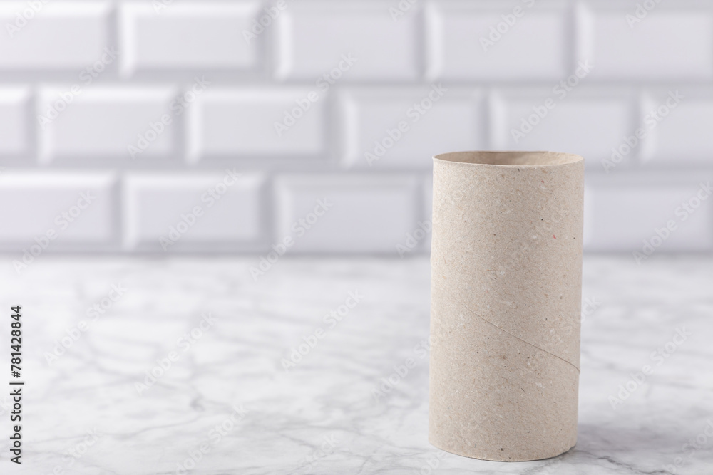 Empty toilet paper roll. Empty toilet paper rolls on marble background ...