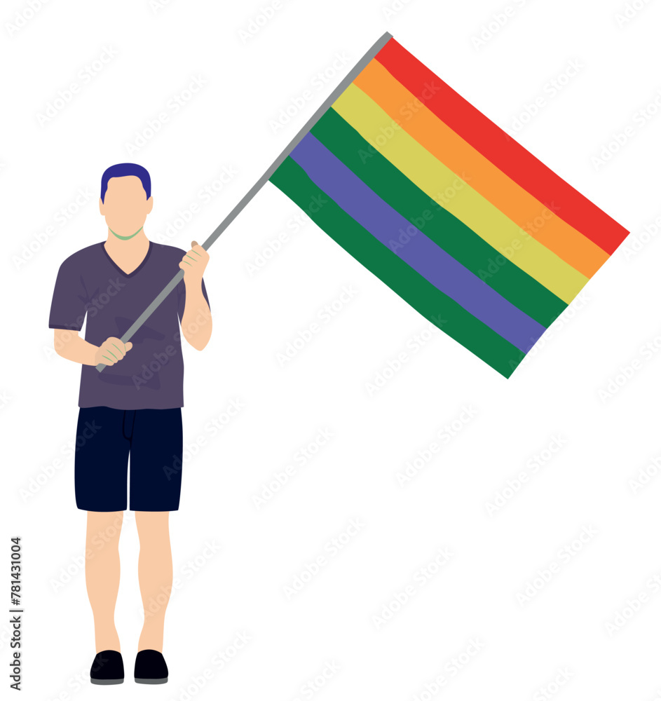 Lgbtq Community Transgender Community Holding Rainbow Flag Gay