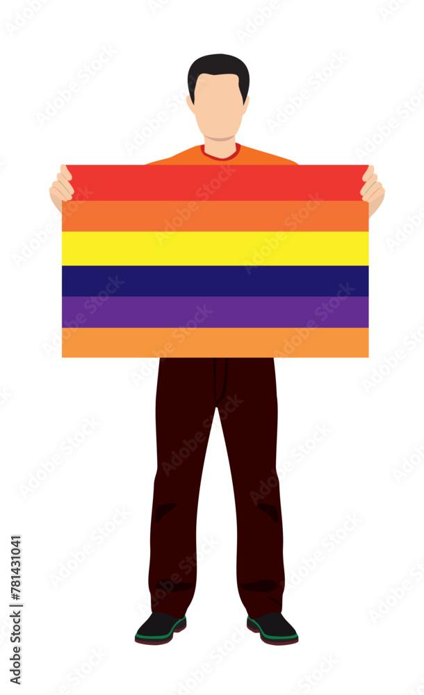 Lgbtq community. Transgender community holding rainbow flag. gay ...