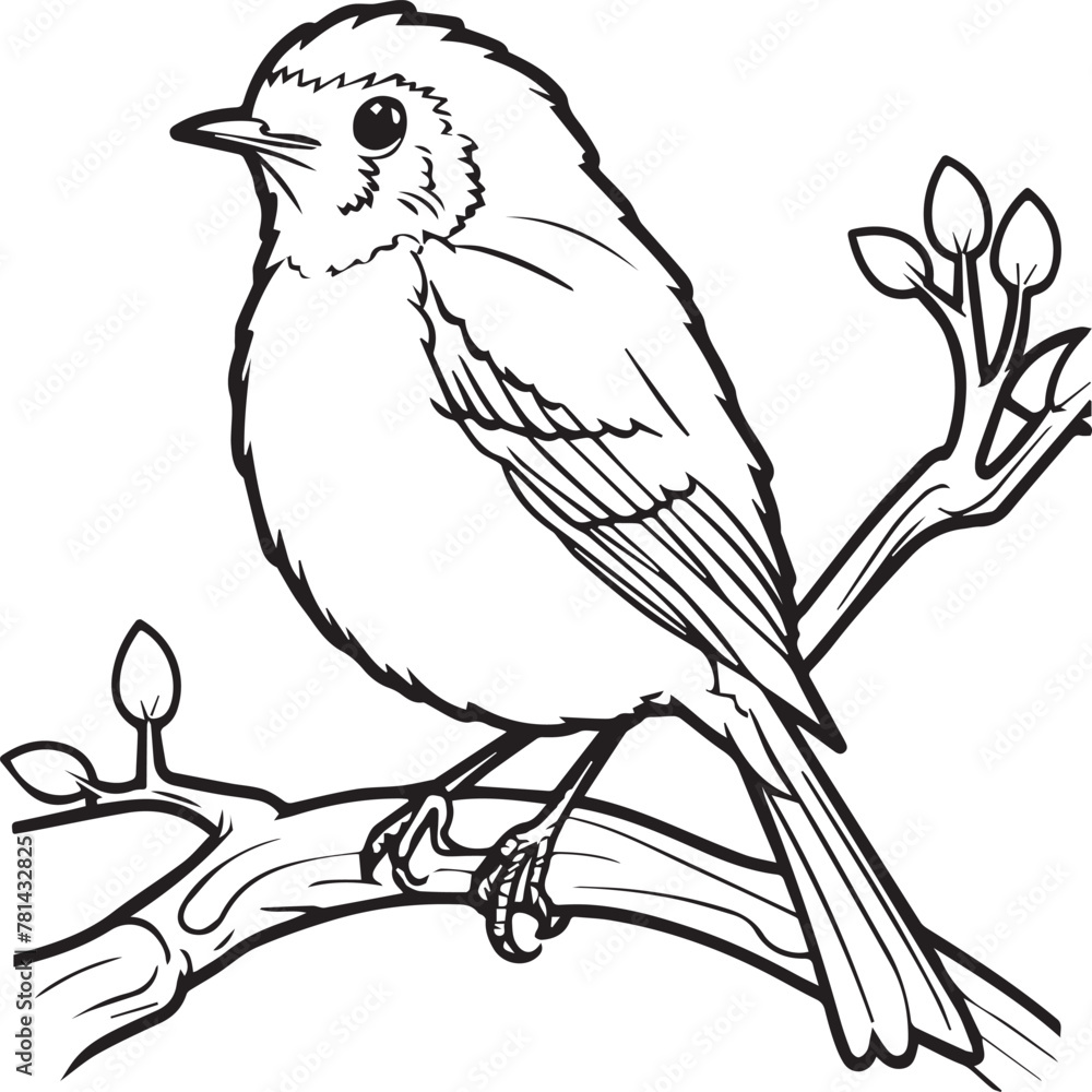 Robin coloring pages. Robin bird outline pages for coloring book Stock ...