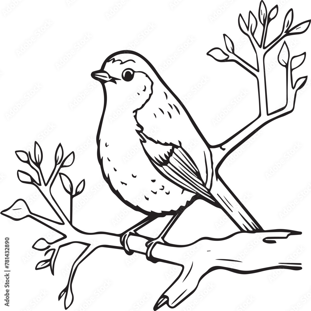 Robin coloring pages. Robin bird outline pages for coloring book Stock ...