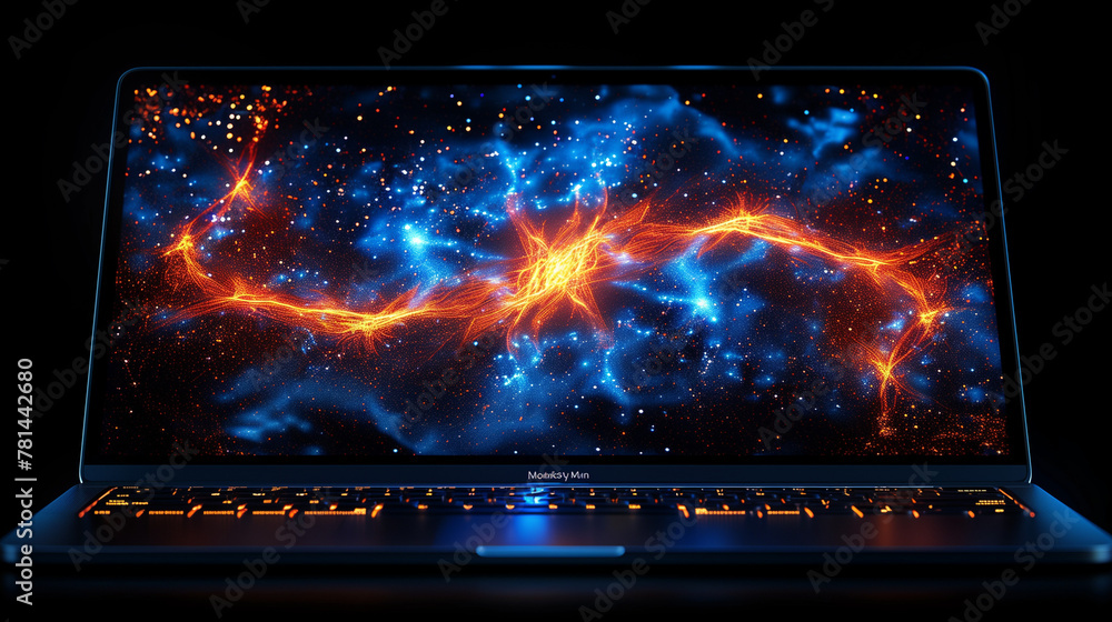 "Stellar Synapses: The Cosmic Network" A laptop screen displaying a ...