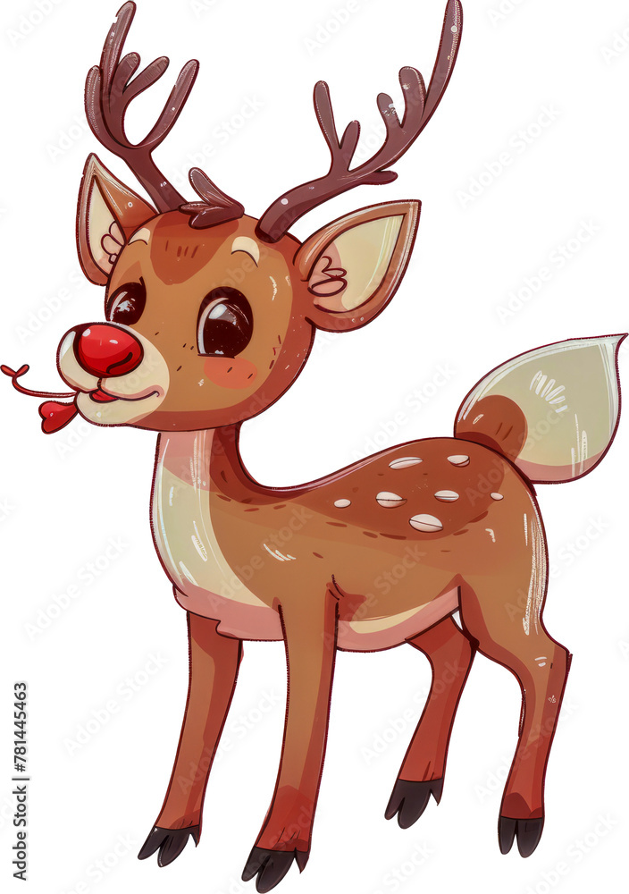 Cute cartoon reindeer clipart cut out png on transparent background ...