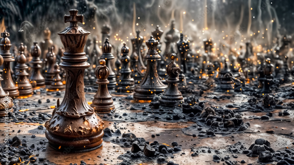 L'arte degli Scacchi in Tempi di Guerra- Scacco al Re Stock Photo ...