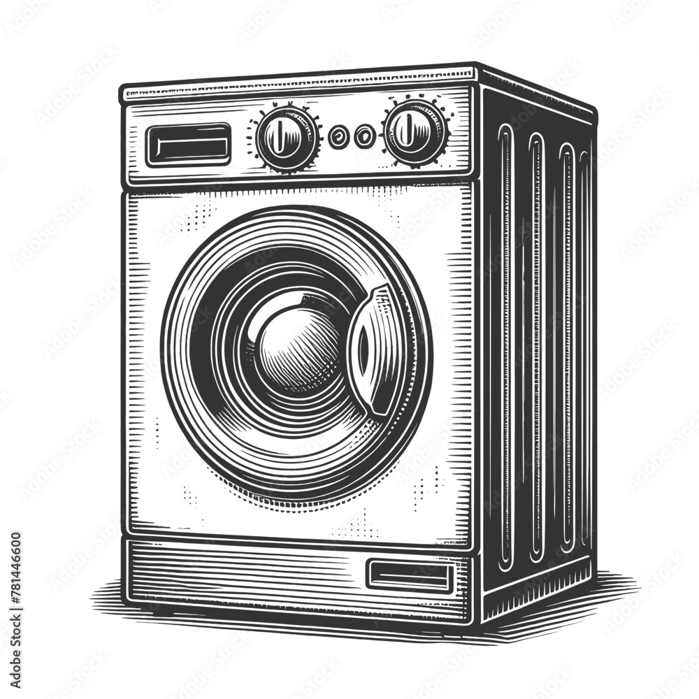 washing machine, ideal for themes of retro appliances and laundry ...