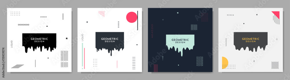 Vector illustration. Melted rectangle shapes with drip effect ...