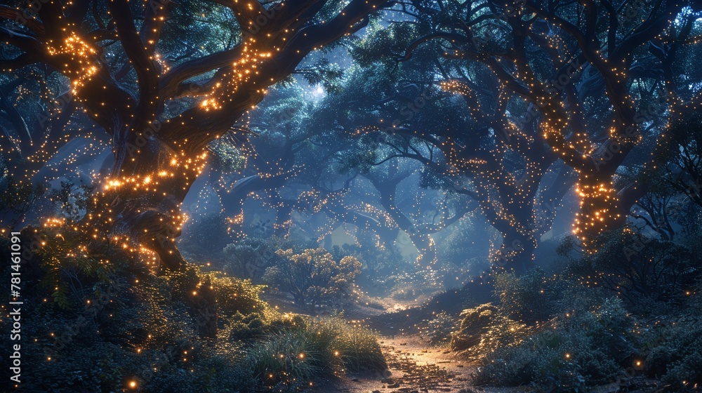 Transport viewers to a secluded forest clearing where sunlight filters ...