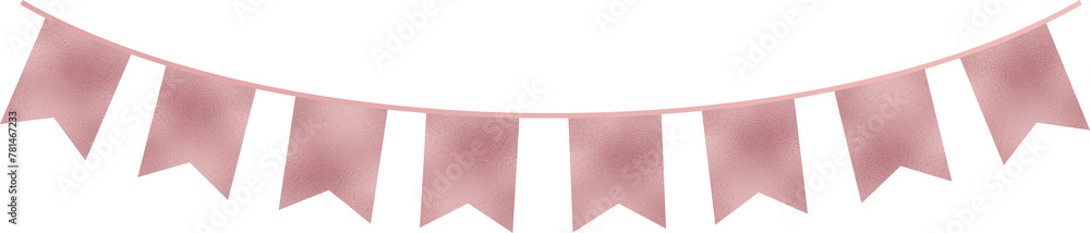 Colorful bunting flags with a shimmering foil texture for birthday ...