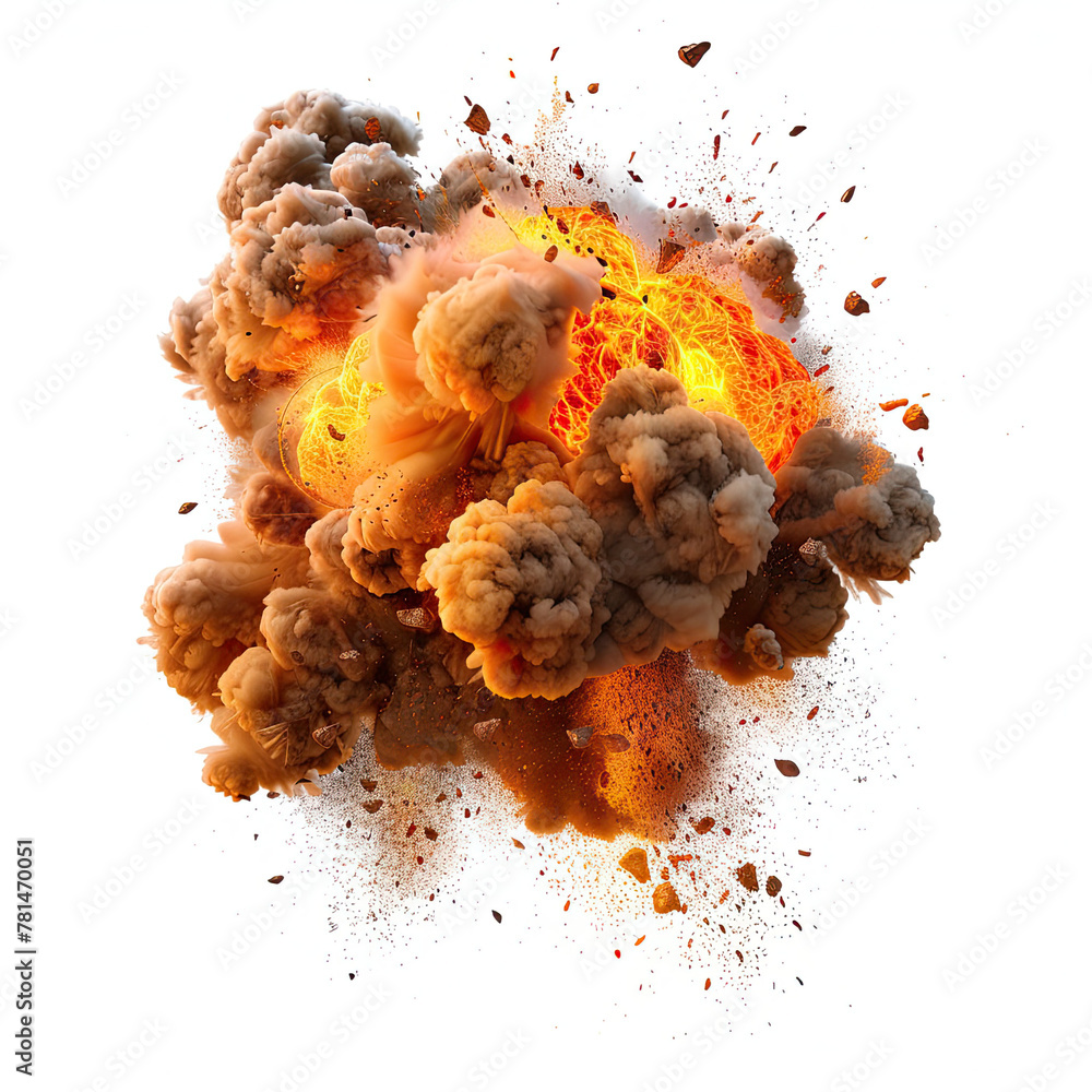 Big explosion effect, realistic explosions boom, realistic fire explosion isolated on white ...