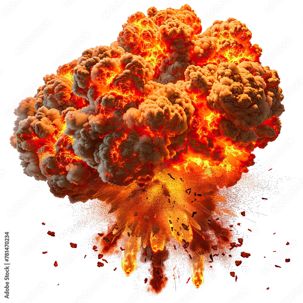 Big explosion effect, realistic explosions boom, realistic fire explosion isolated on white ...