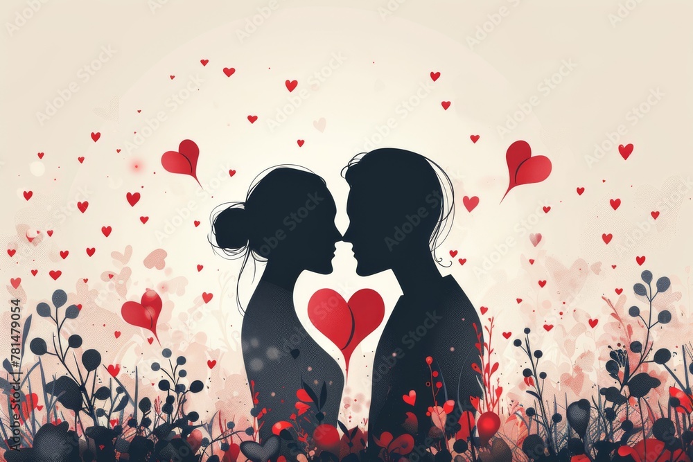 Artistic and Romantic Love Scenelove Cards: Relationship Visual Art and ...